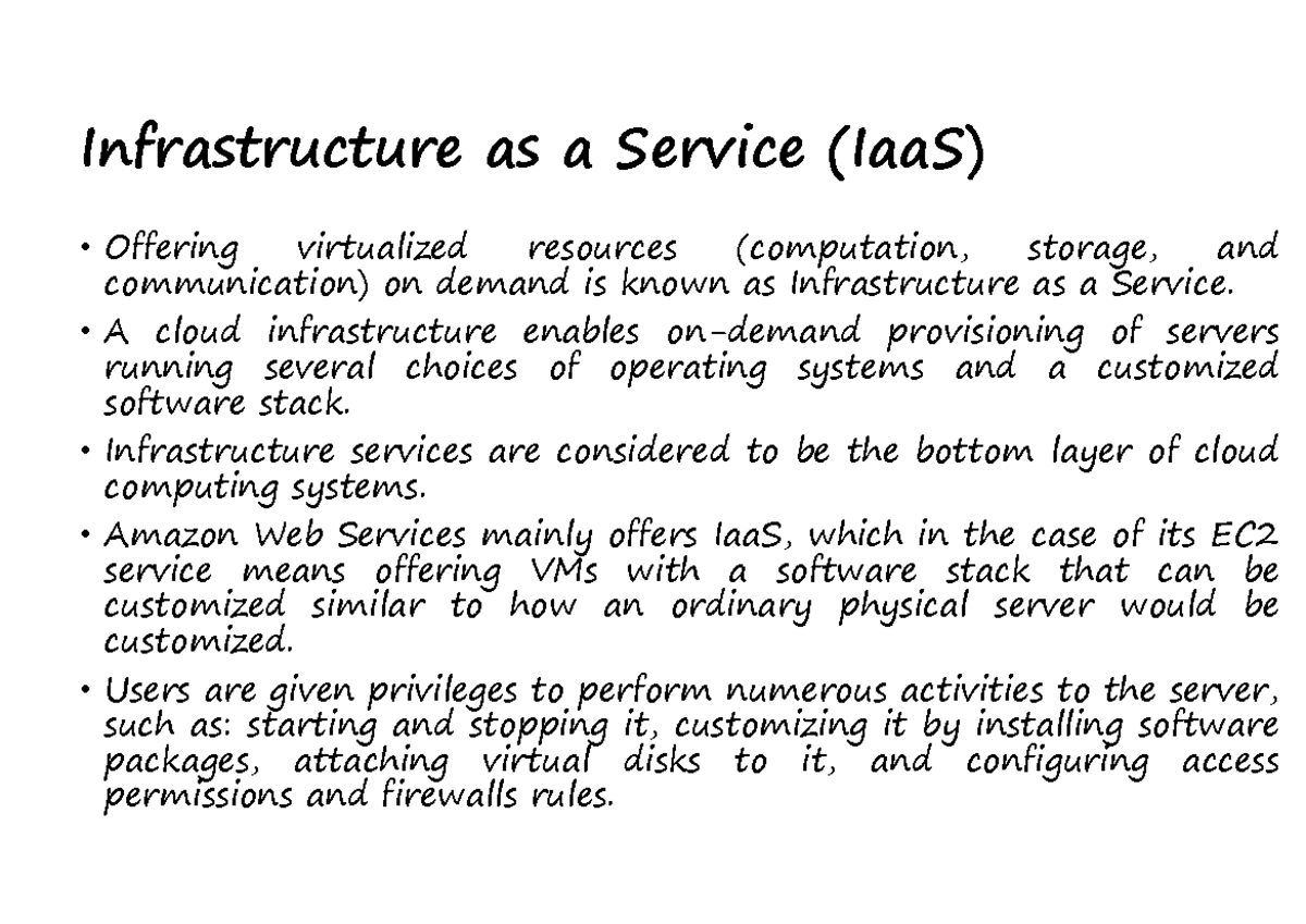 Cloud 4 - Unit 1: Understanding IaaS and SaaS Models - Studocu