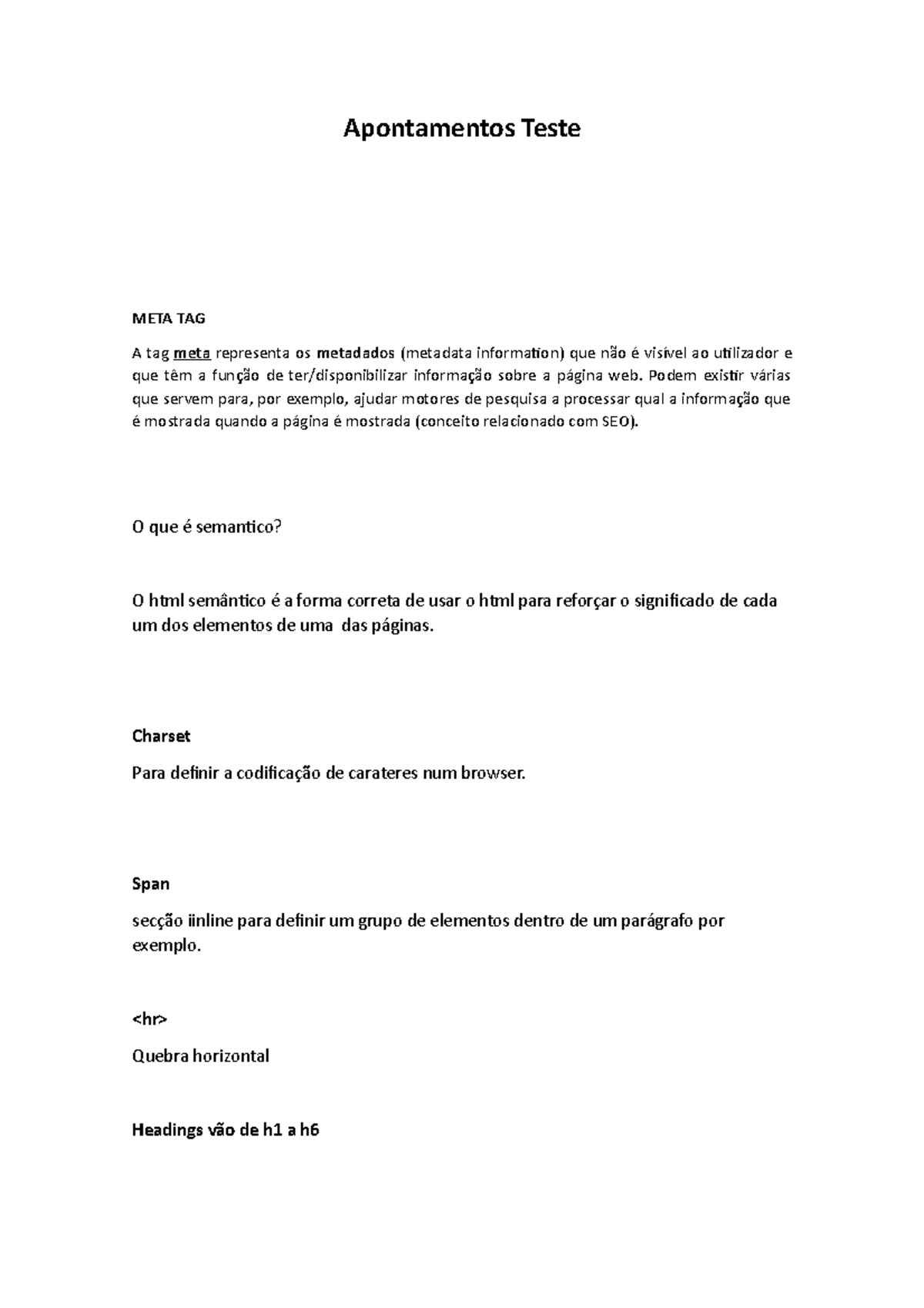 Apontamentos para Teste de HTML, CSS e PHP - Studocu