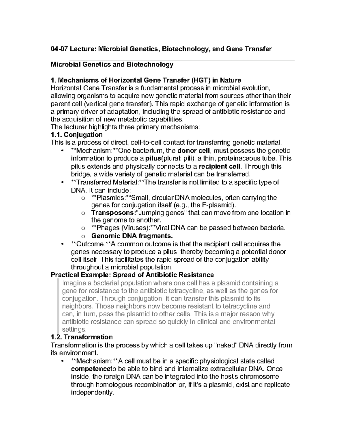 04-07 Lecture: Microbial Genetics, Biotechnology & Gene Transfer ...