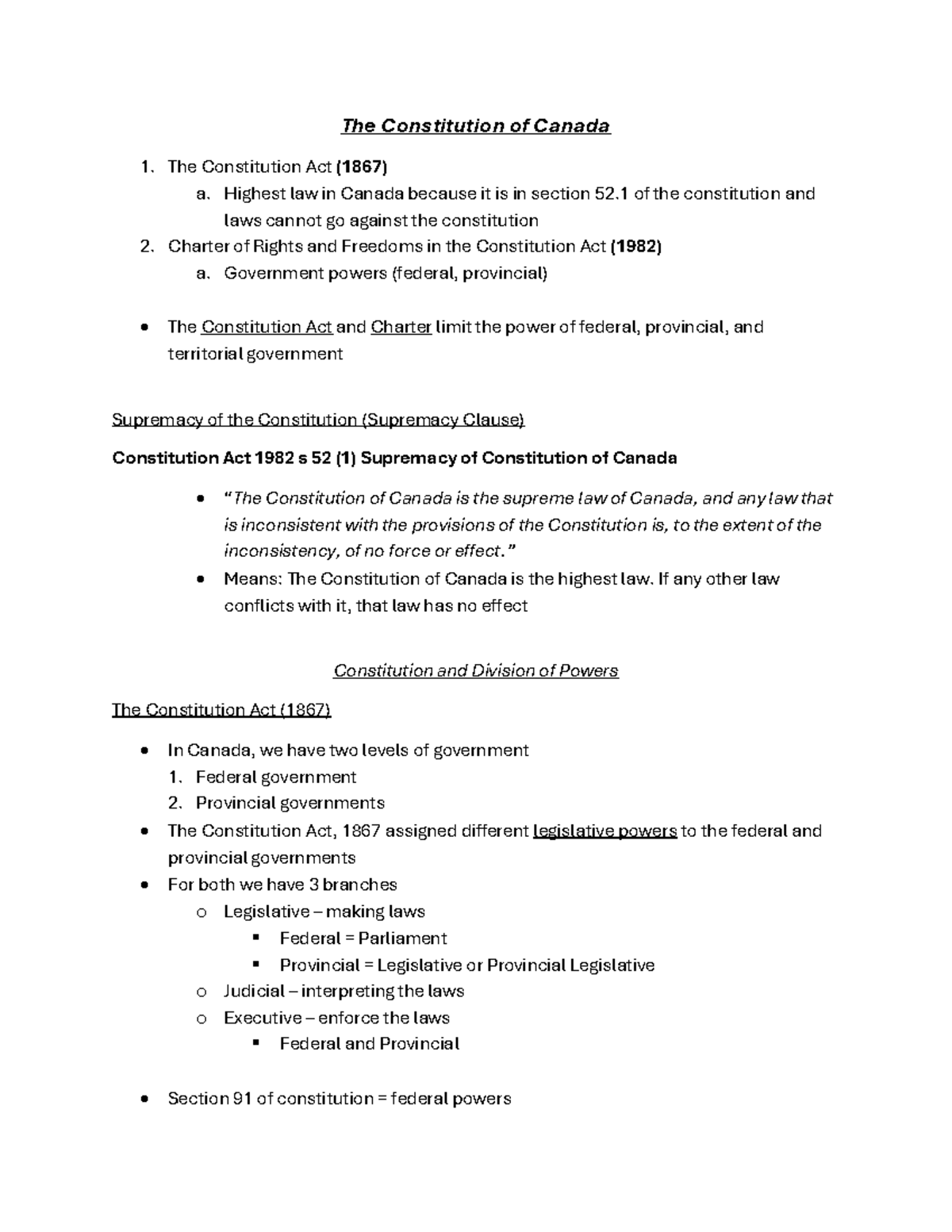 Constitution of Canada: Overview of Acts & Charter Rights (LAW 101 ...