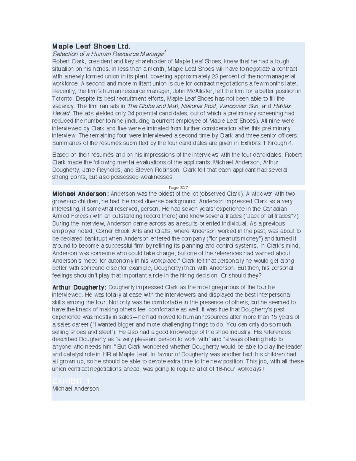 Maple Leaf Shoes Ltd - study case - M aple Leaf Shoes Ltd. Selection of ...