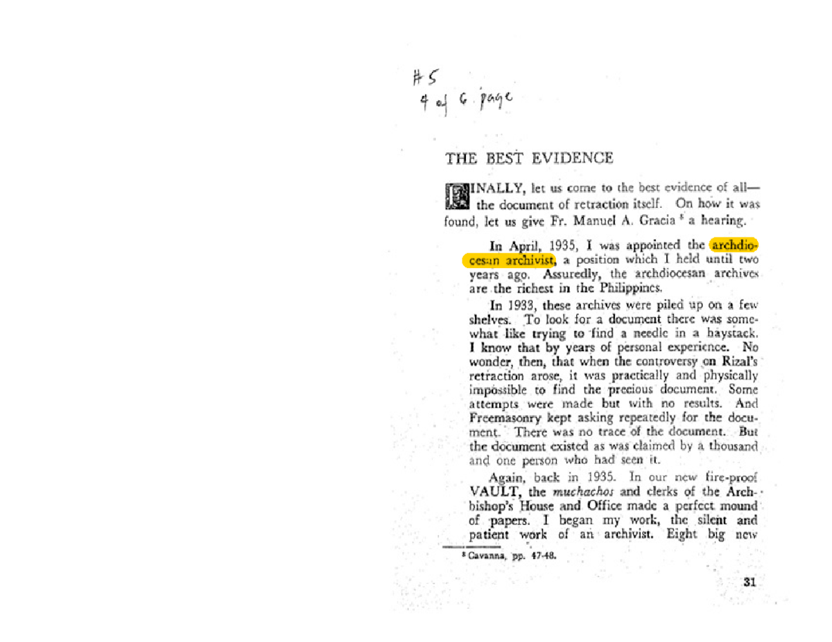 The Great Debate on Rizal's Retraction: Analysis by Ricardo P. Garcia - Studocu