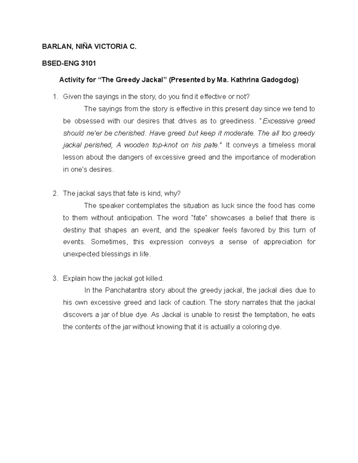 BSED-ENG 3101 Activity Reflections on Afro-Asian Literature Themes ...