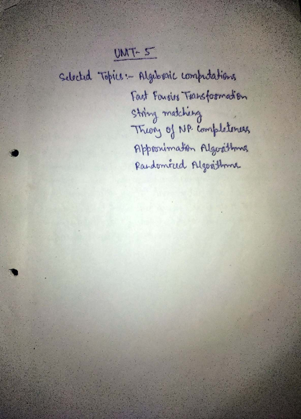 DAA Unit 5 Notes: String Matching Algorithms and Complexity - Studocu