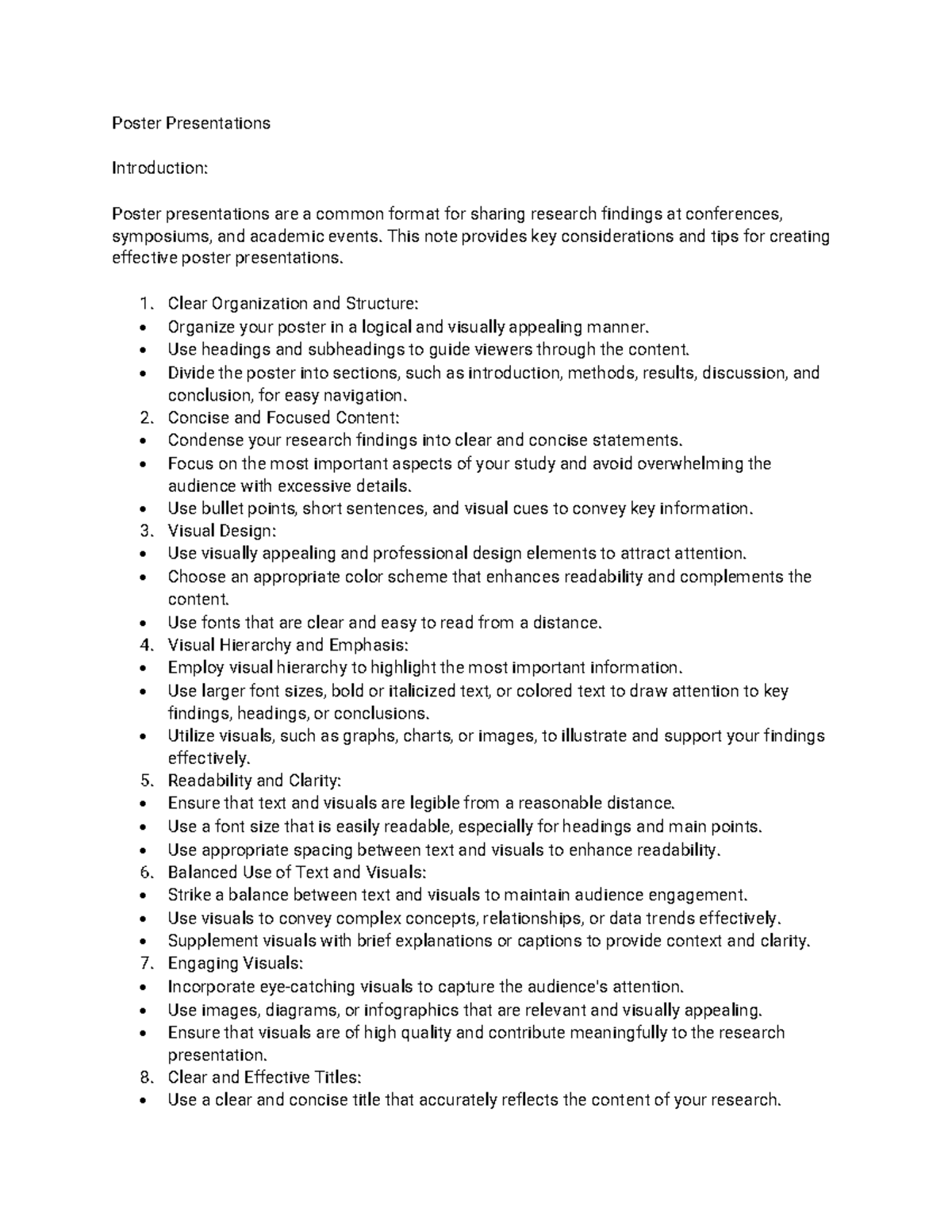 Effective Strategies for Poster Presentations: Key Tips and Guidelines ...