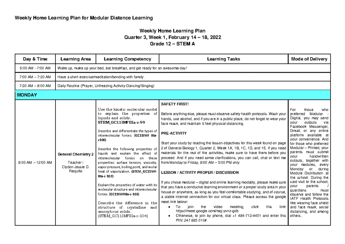 Q3 Week 1 - Disaster Readiness and Risk Reduction - LAS 1 - WEEKLY ...