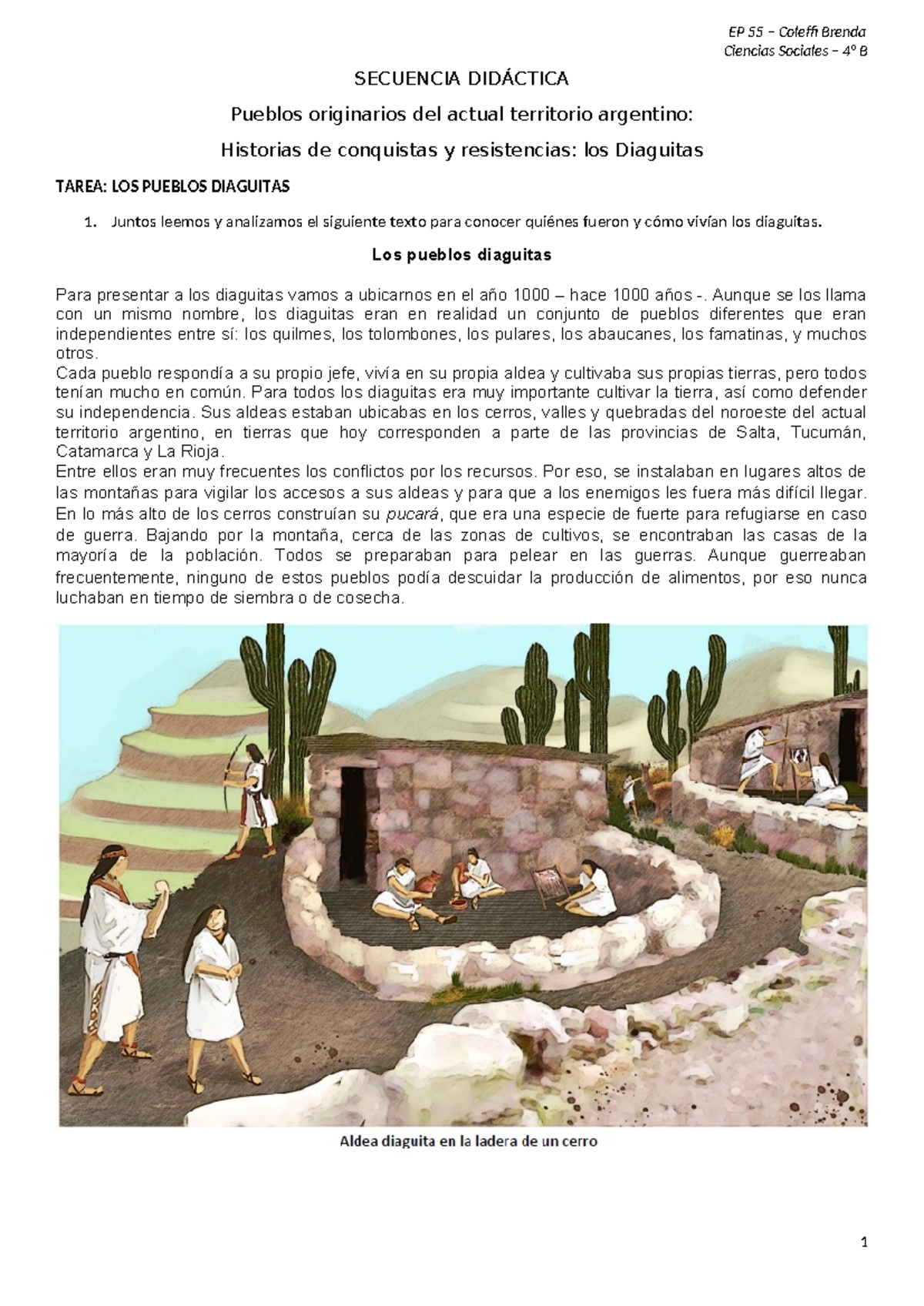 Secuencia Didáctica: Pueblos Diaguitas y su Resistencia (Ciencias ...