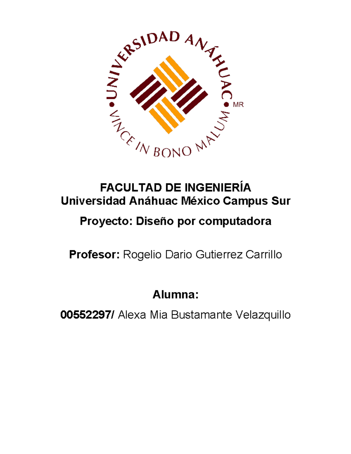 Diseño Proyecto - dddv - FACULTAD DE INGENIERÍA Universidad Anáhuac ...