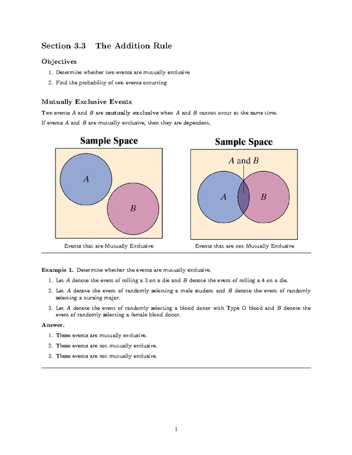 Probability Concepts: The Addition Rule for Mutually Exclusive Events ...