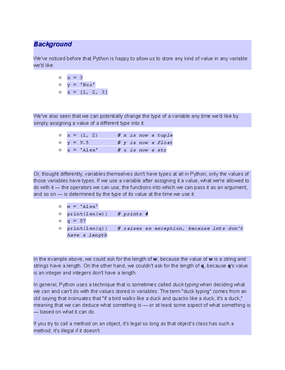 Duck Type Interfect Notes On Duck Type Interfece Background Weve Noticed Before That Python