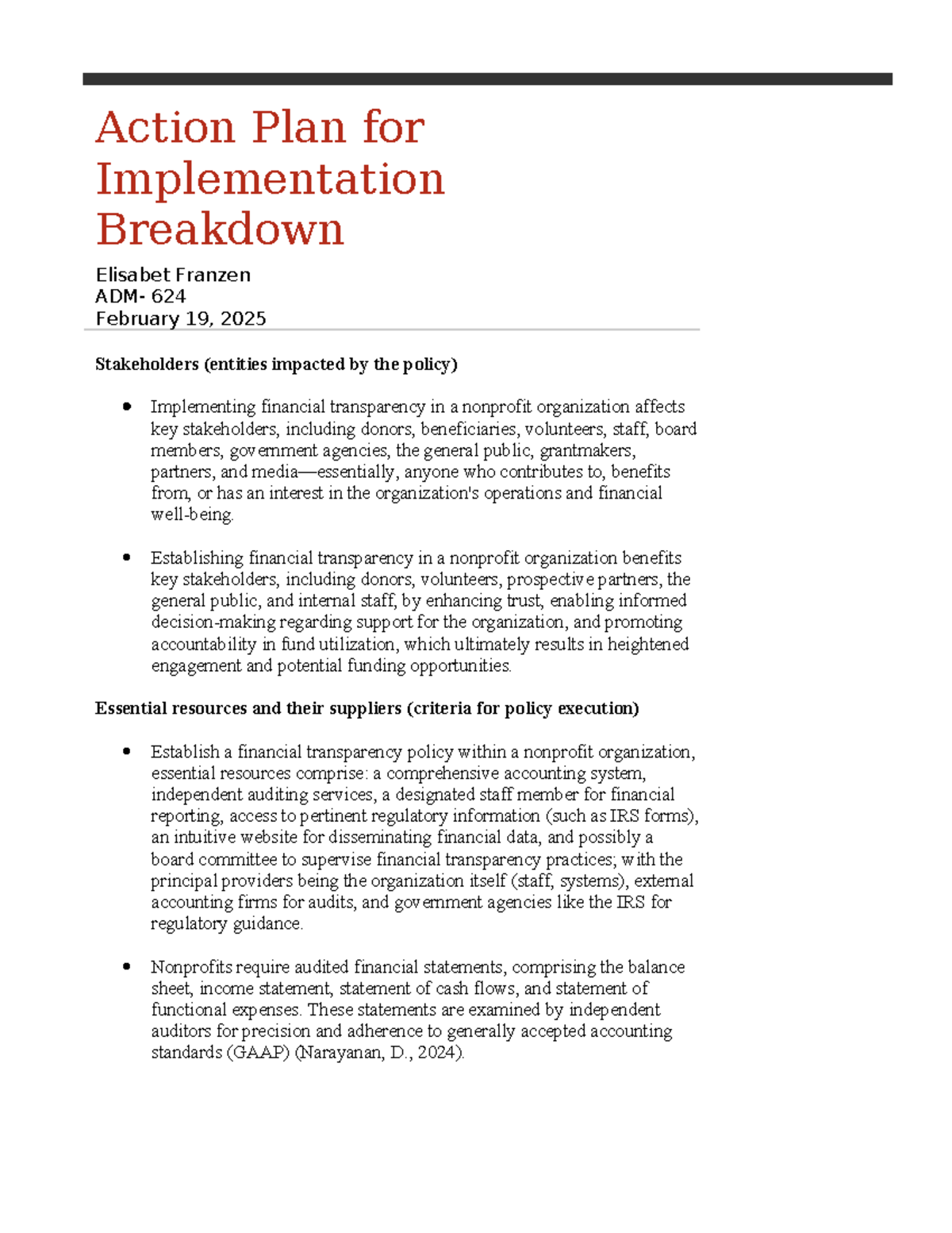 Benchmark - Policy Action Plan - Action Plan for Implementation ...