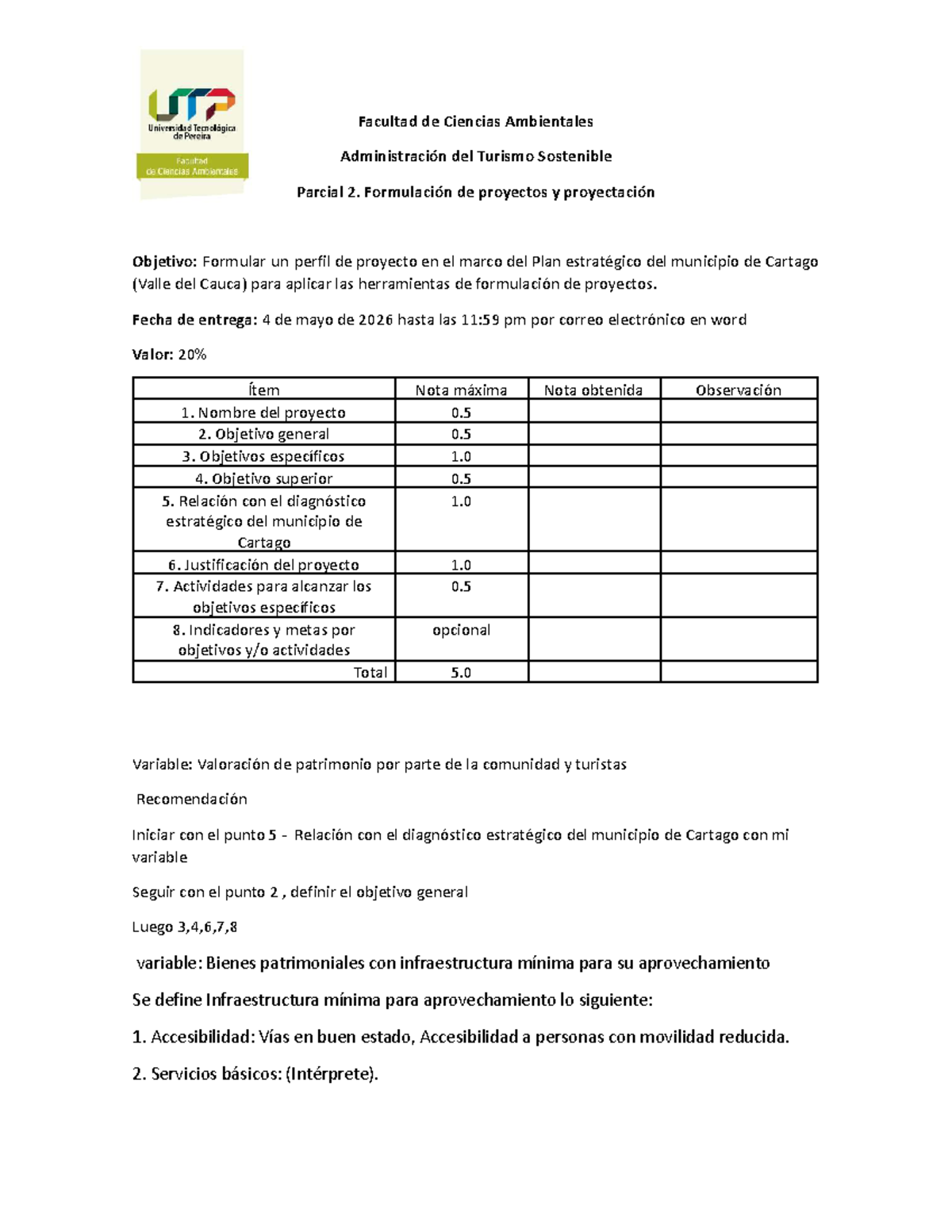 Facultad de Ciencias Ambientales Administración del Turismo Sostenible ...