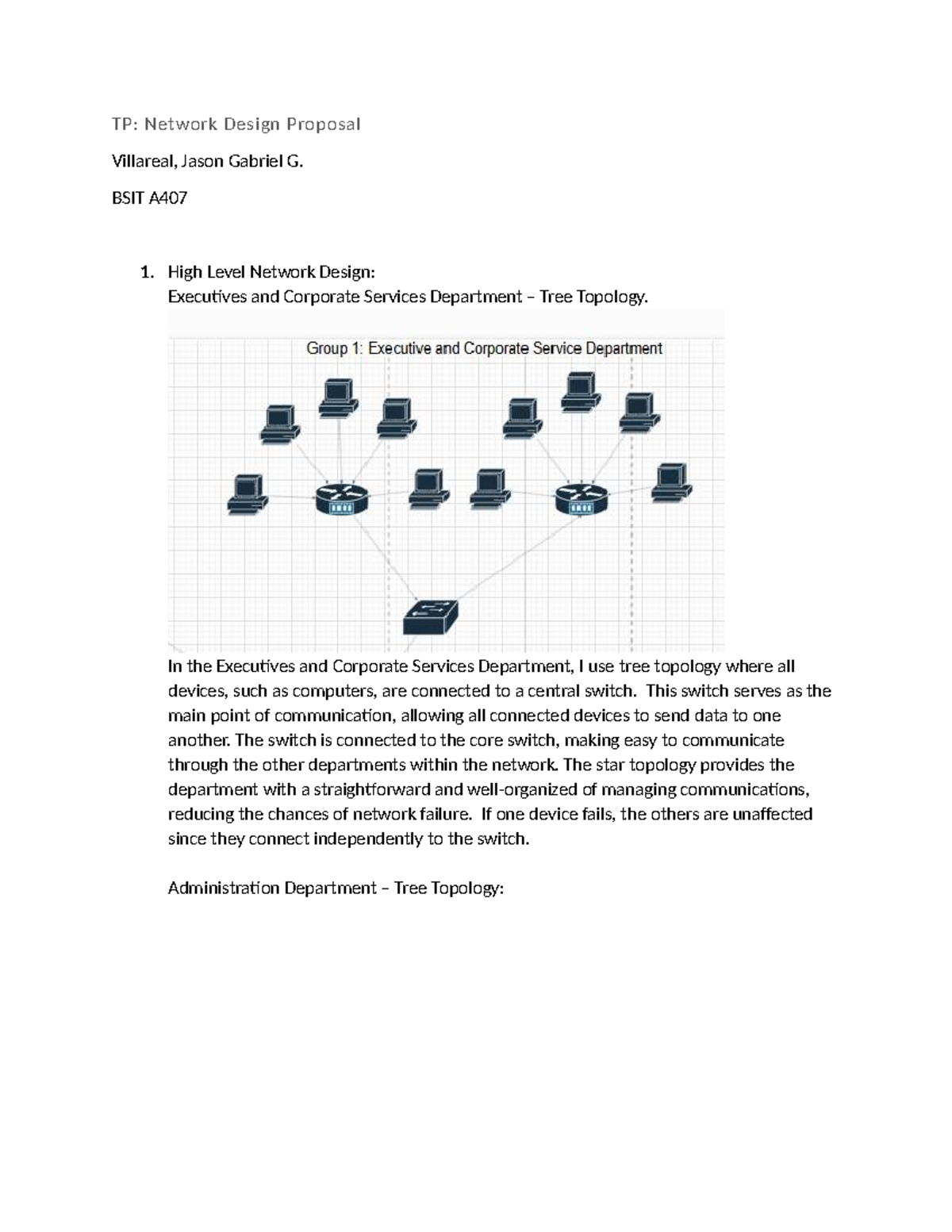 Villareal NTTP - Network Technology Proposal Design - TP: Network Design Proposal Villareal ...