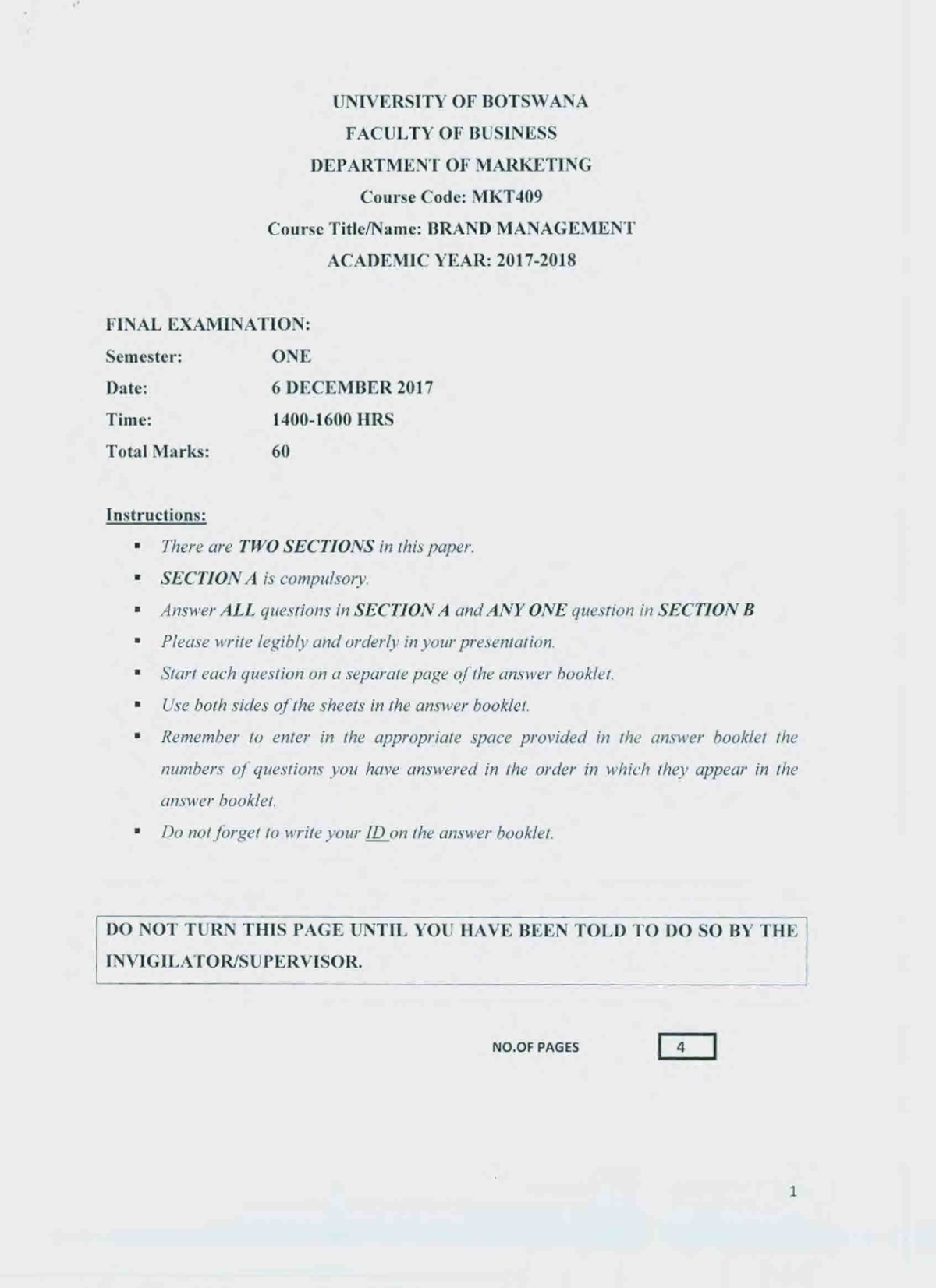 MKT 100 Final Exam Preparation Guide - Studocu