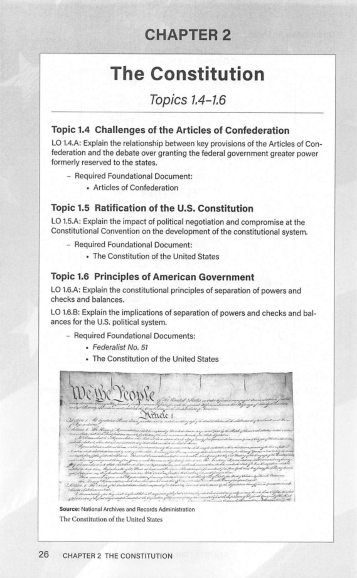 CHAPTER 2: The Constitution - Challenges, Ratification, and Principles ...