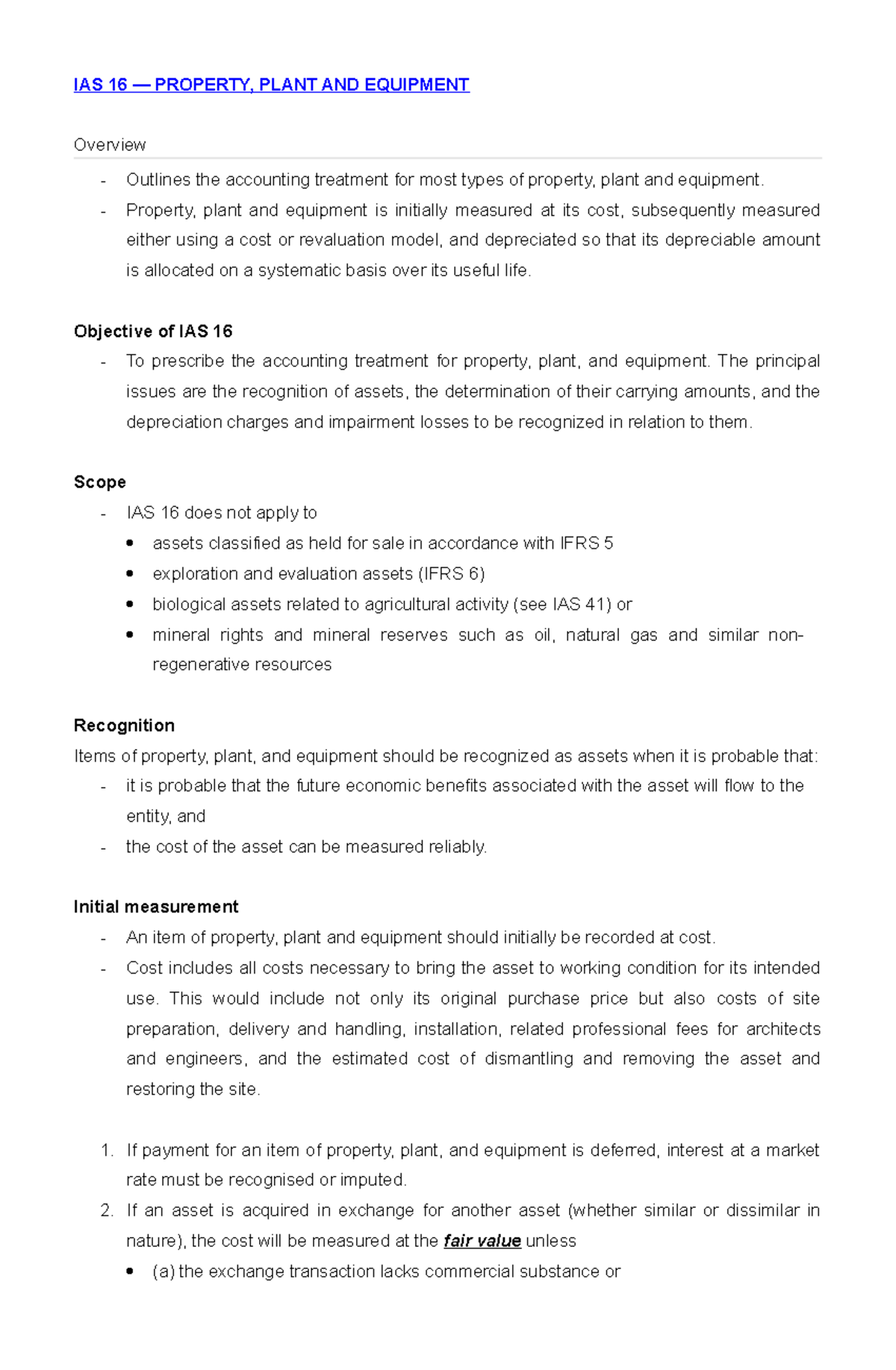 PAS 16-Property, Plant, and Equipment - IAS 16 — PROPERTY, PLANT AND ...