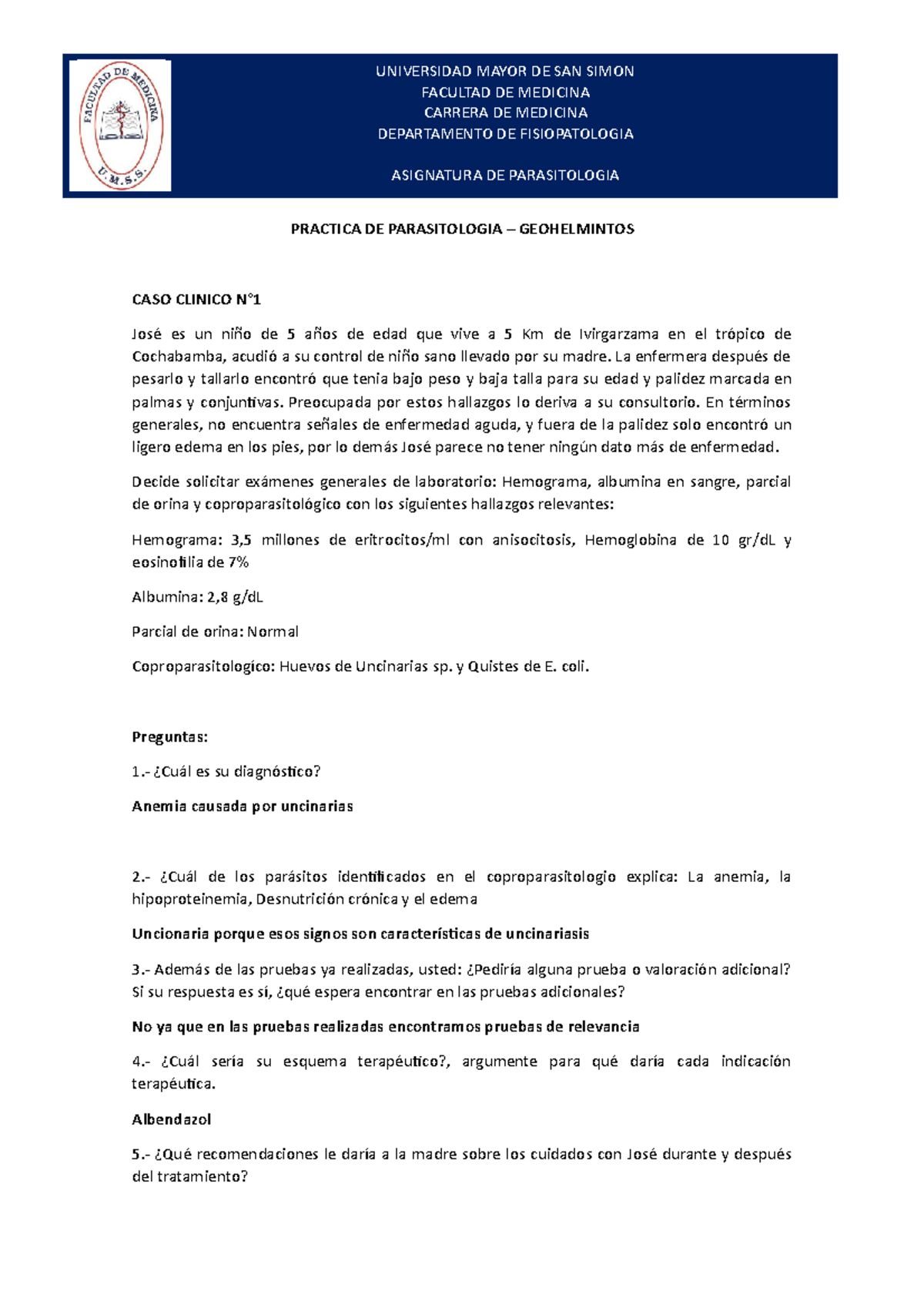 Practica DE Parasitologia geo Helmintos - FACULTAD DE MEDICINA CARRERA ...