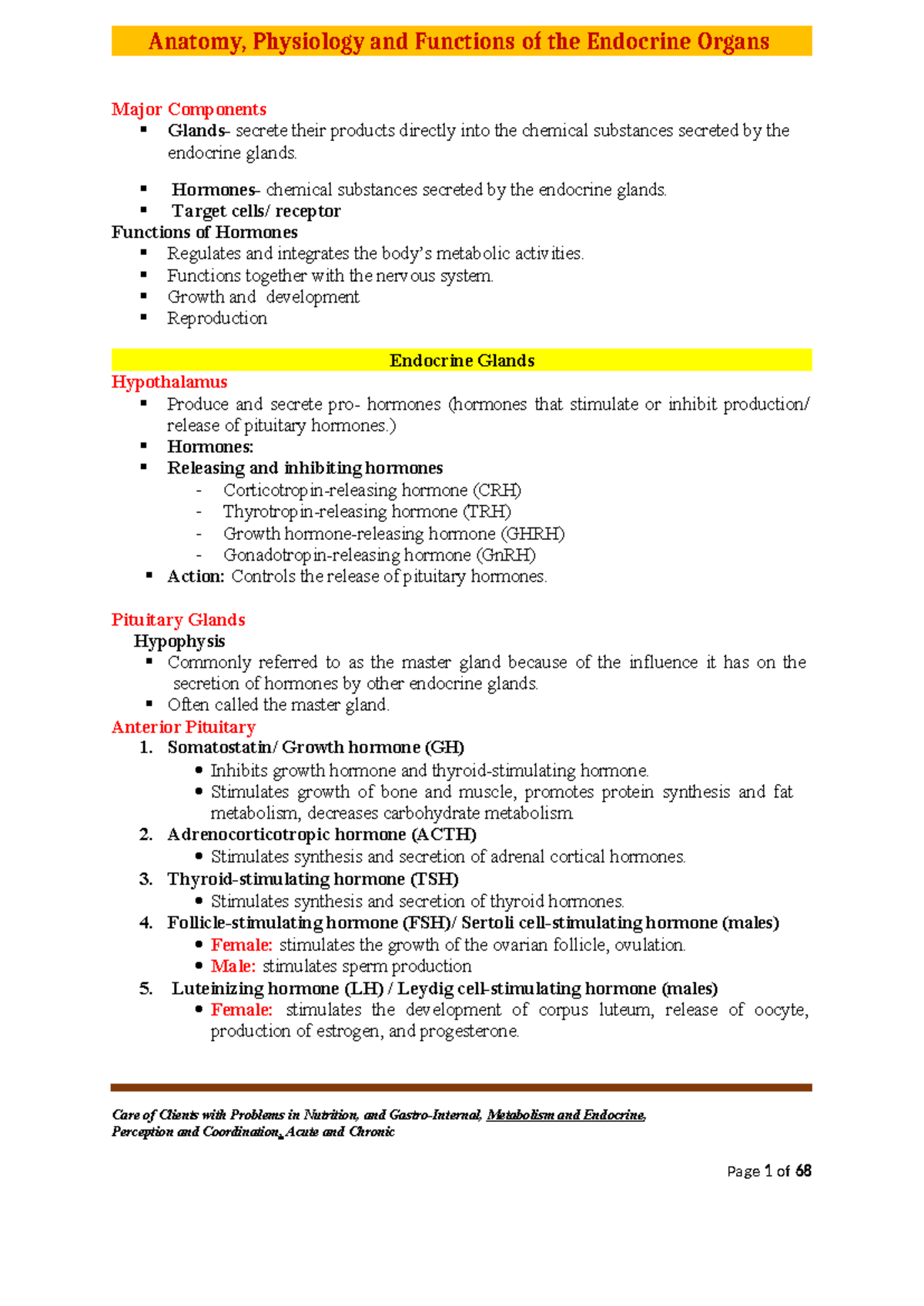 Endocrine System Overview: Anatomy, Physiology & Disorders (NUR 101 ...