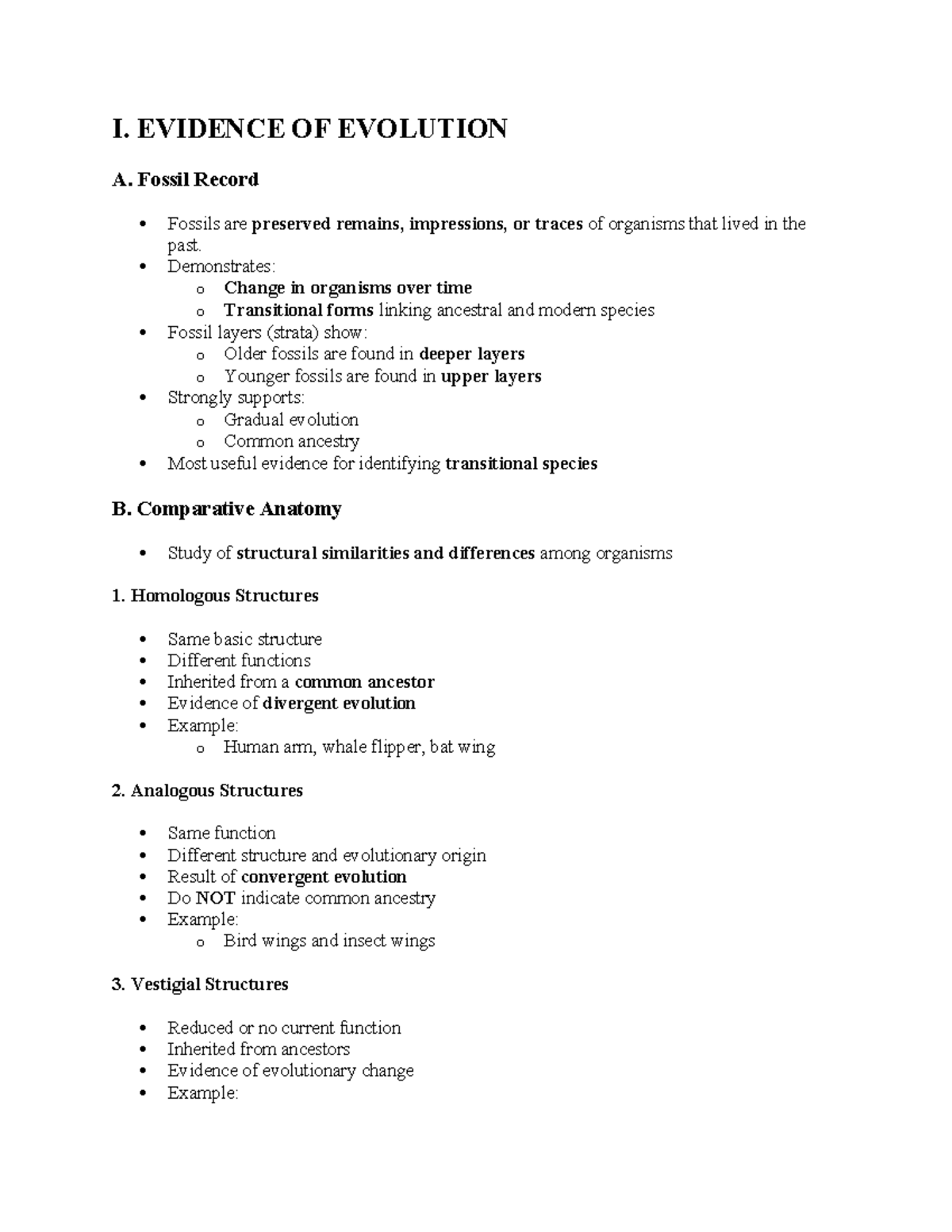 Evolutionary Evidence and Classification: Insights for BIO 101 Exam ...