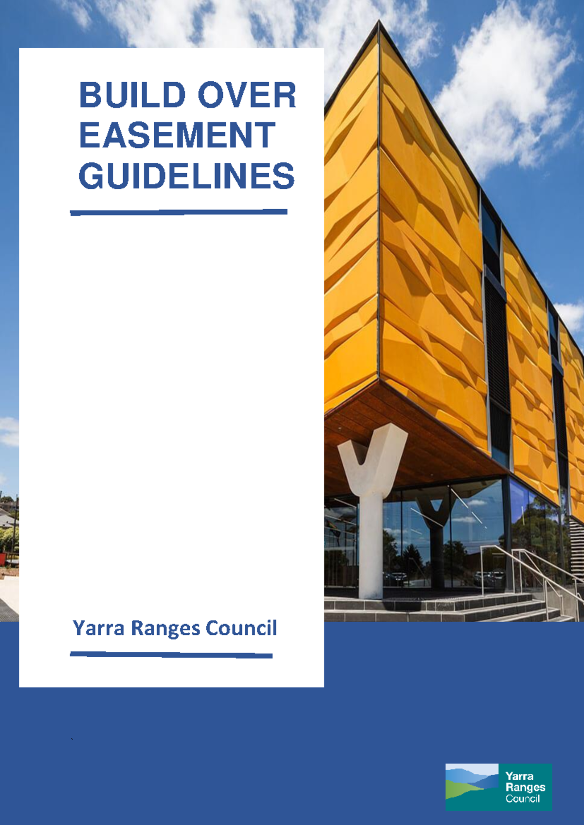 BOE-Guideline: Building Over Easements - Yarra Ranges Council - Studocu