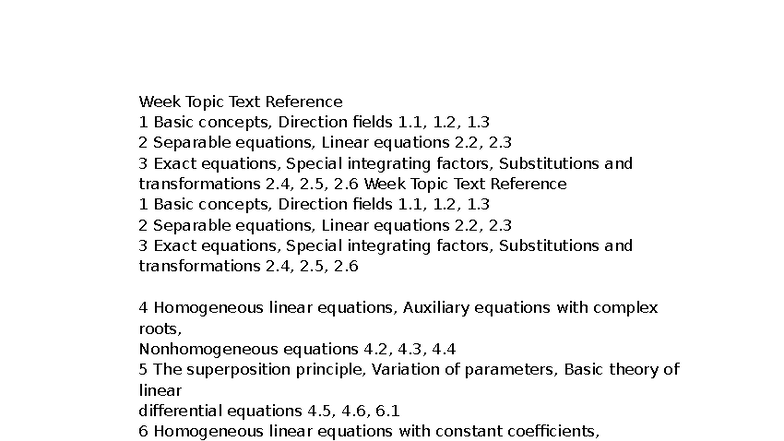 Final Topics for Differential Equations (MATH 301) - Studocu
