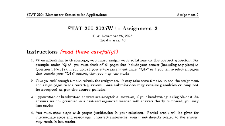 STAT 200: Elementary Statistics Assignment 2 - Diamonds Analysis - Studocu