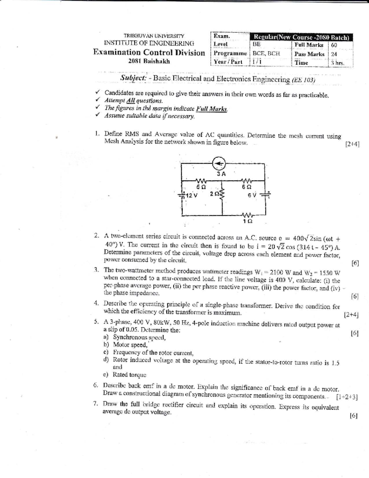 81BEE(New) - Basic Electrical and Electronics Engineering Exam Guide ...