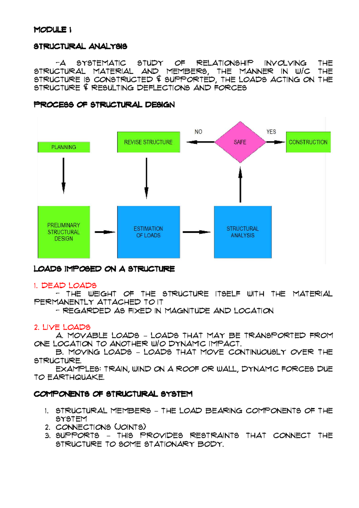 TOS Module 1 - Structural Analysis Lecture Notes - Studocu