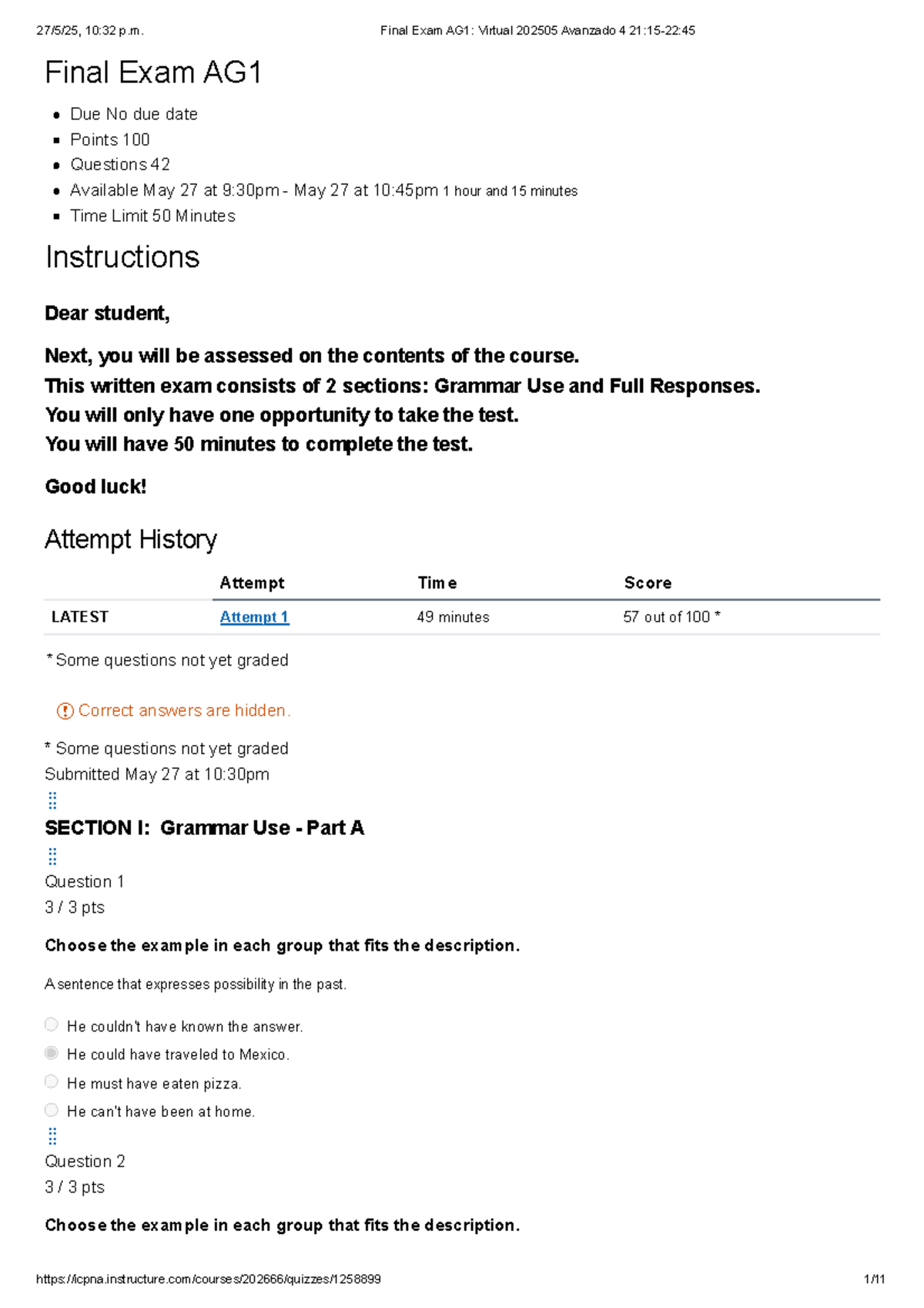 Final Exam AG1: Virtual 202505 Avanzado 4 Overview and Instructions ...