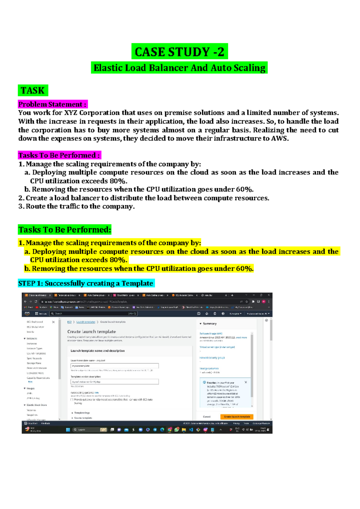 Elastic Load Balancer And Auto Scaling - CASE STUDY - Elastic Load ...