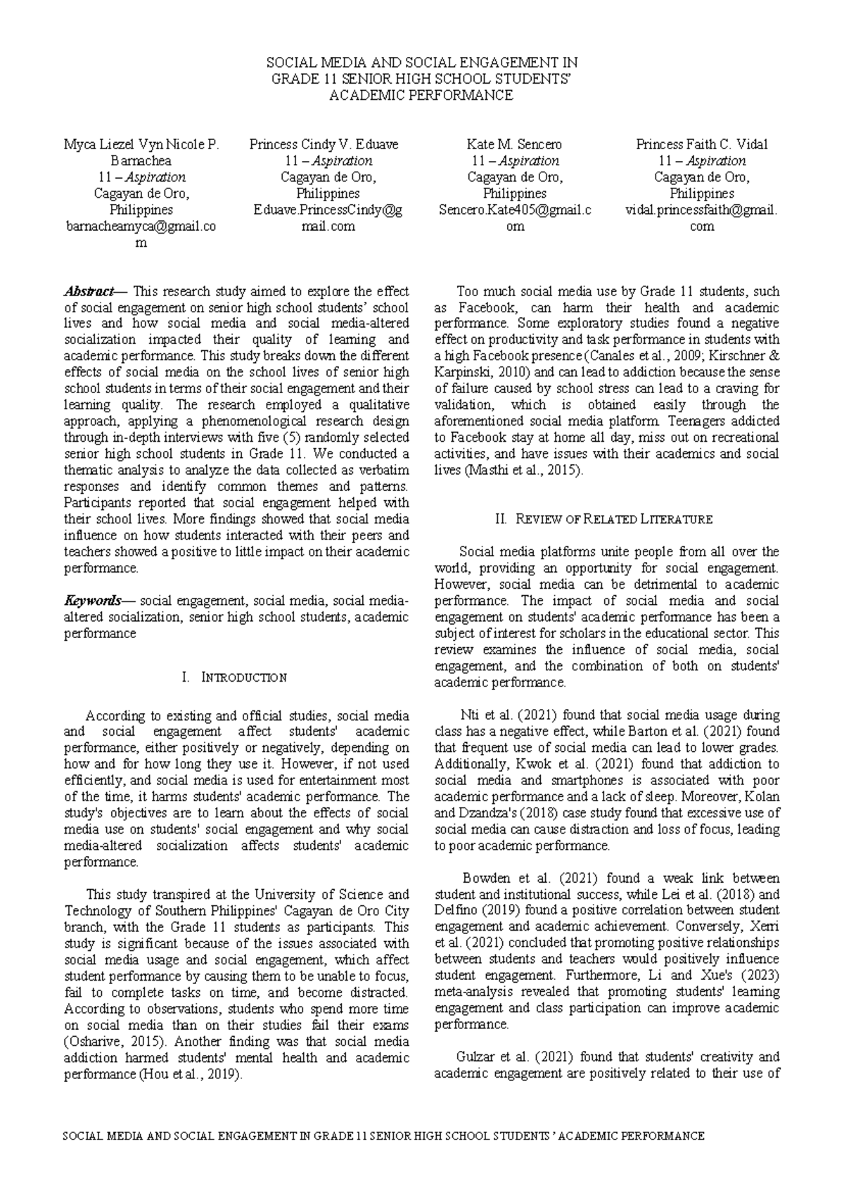 PR1 - Qualitative Study on Social Media & Engagement Impact in G11 ...