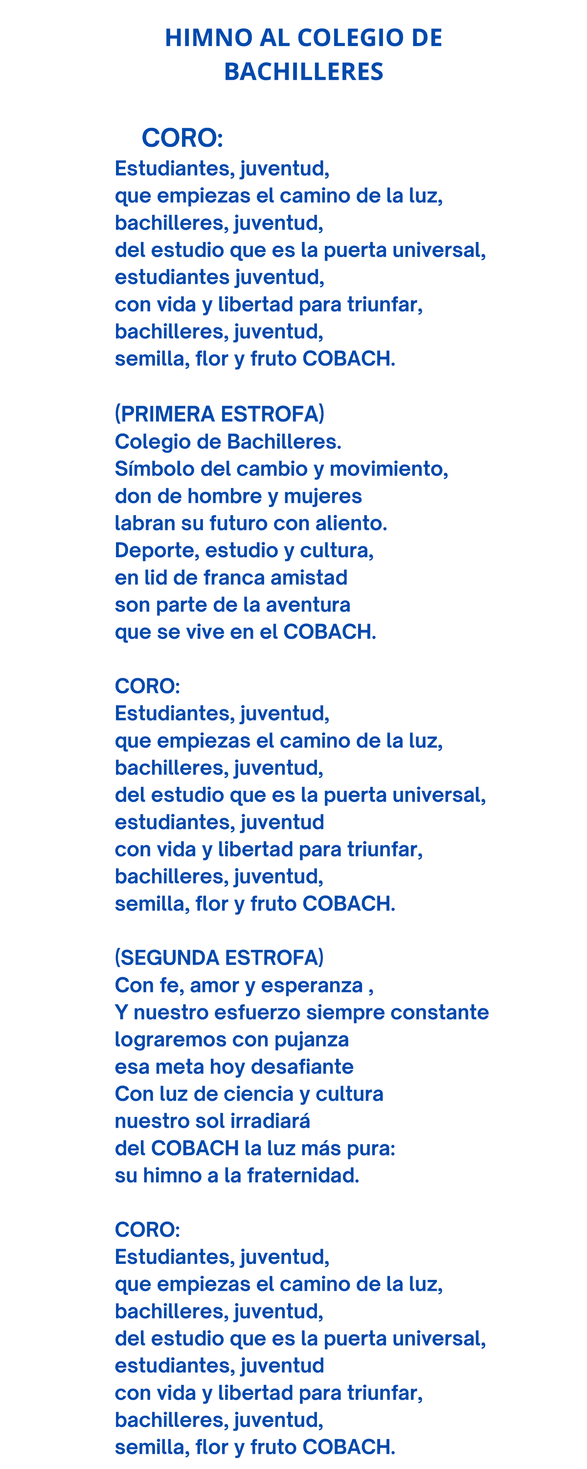 himno de los colegios de bachilleres del estado - HIMNO AL COLEGIO DE BACHILLERES CORO ...