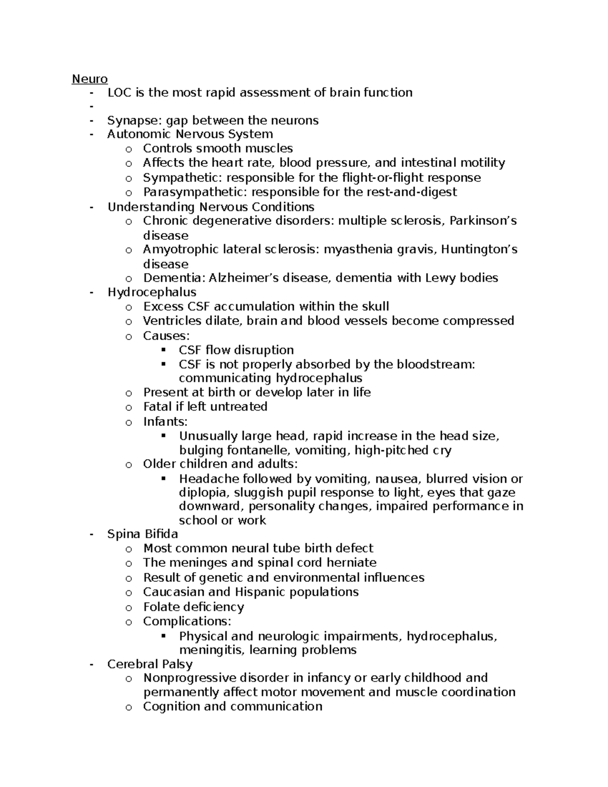 Neuro Patho - Final Exam Study Guide and Key Concepts - Studocu