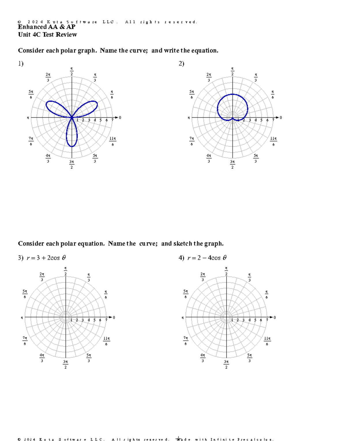 2-20 Test Review Part 1: Polar Graphs and Equations Analysis - Studocu
