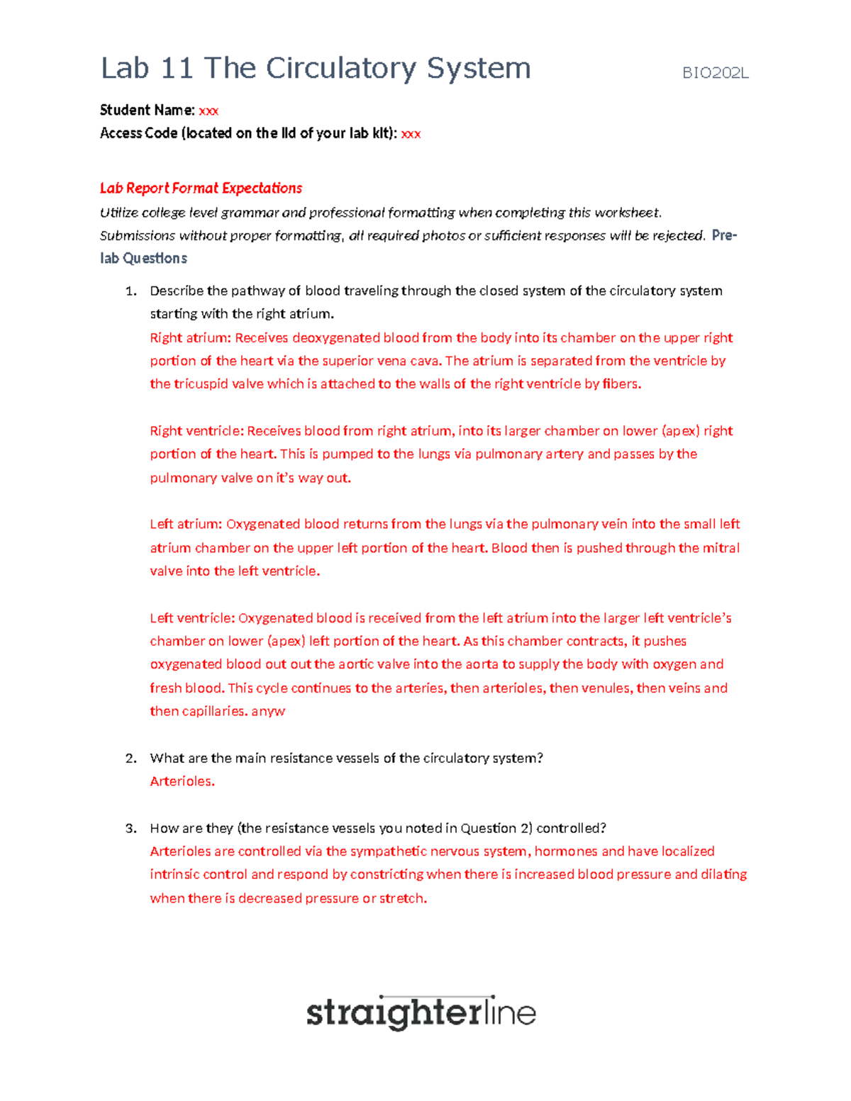 Lab 11: The Circulatory System - BIO202L Lab Report - Studocu