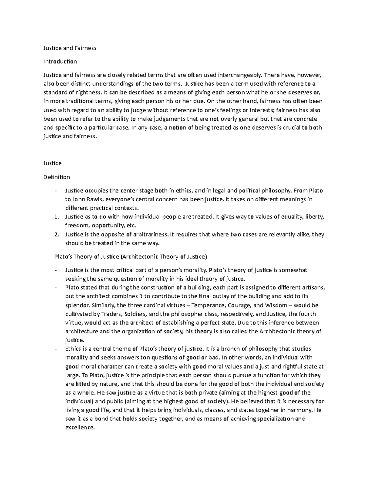 Justice and Fairness - Justice and Fairness Introduction Justice and ...