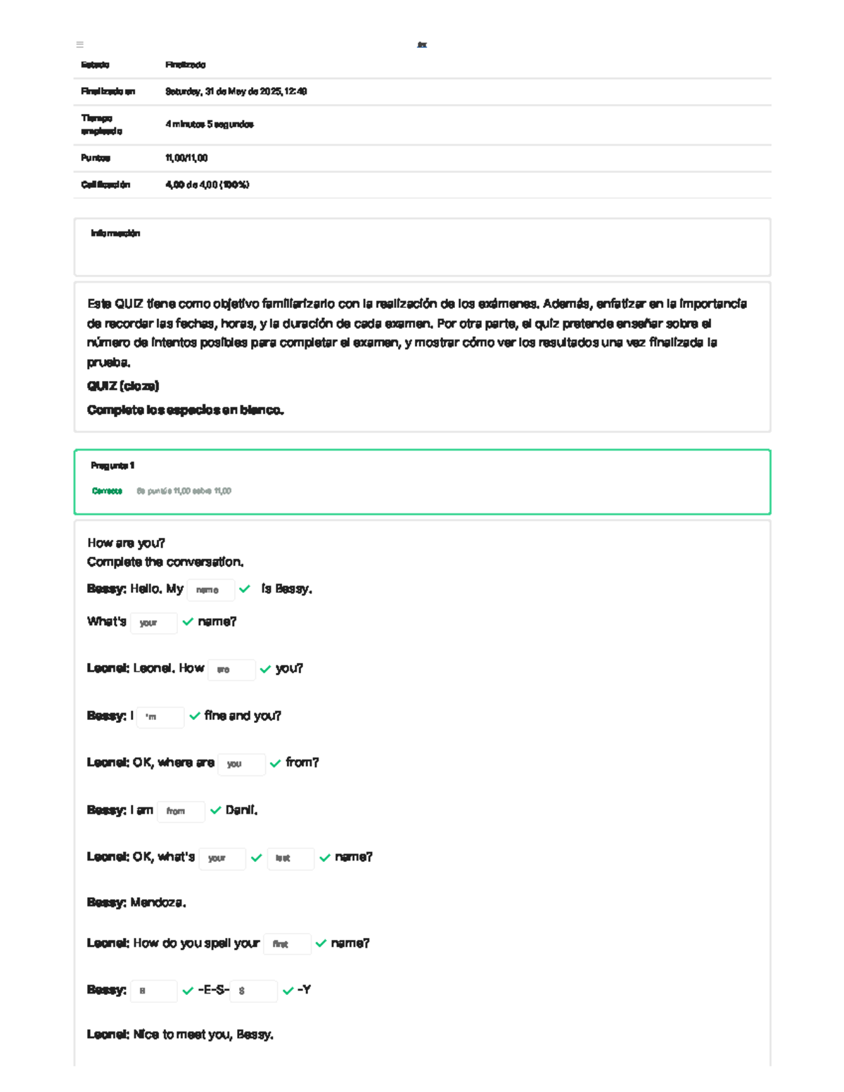 Actividad 4 - Quiz (CLOZE) Lección 1 - Studocu