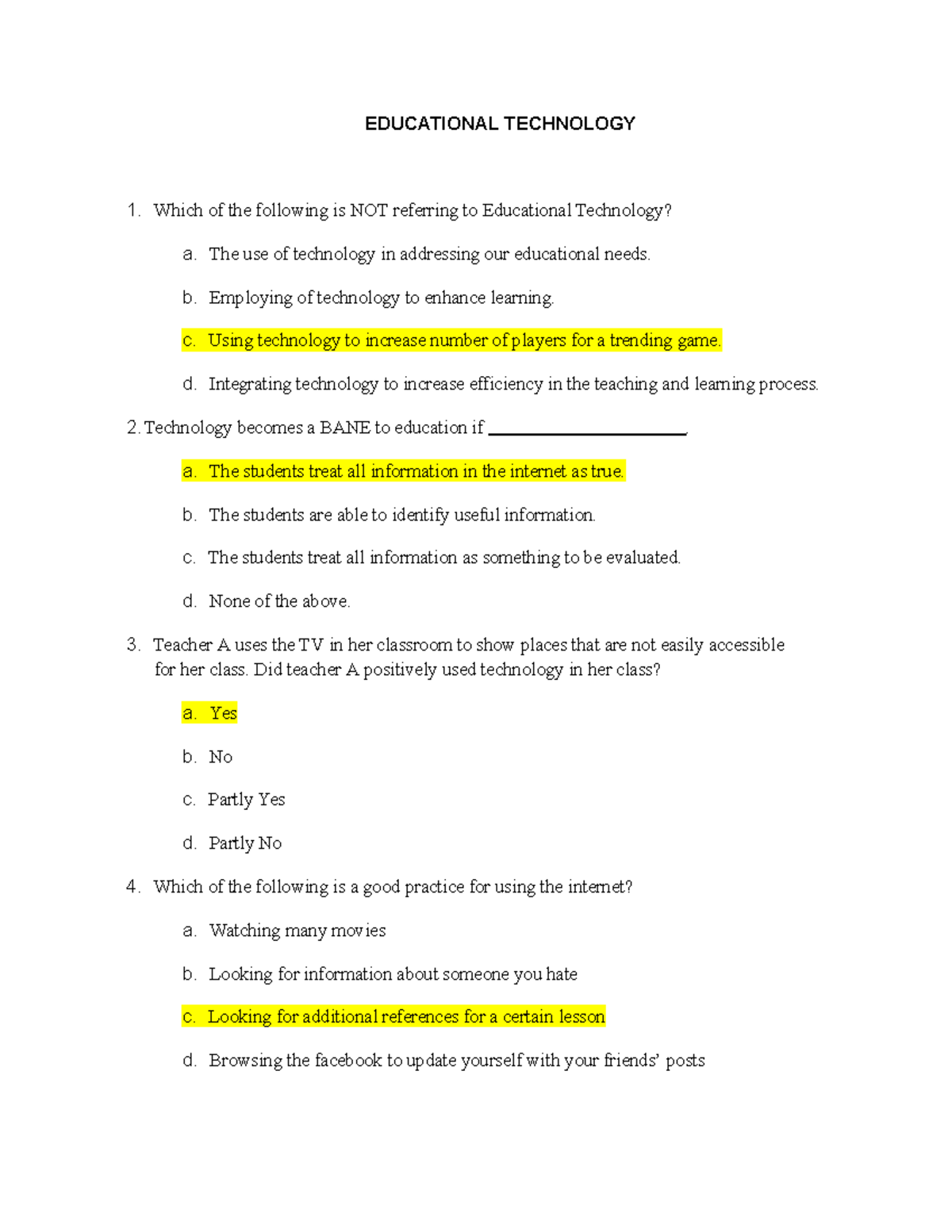 EDUCATIONAL TECHNOLOGY 1: Understanding Tech's Role in Learning - Studocu