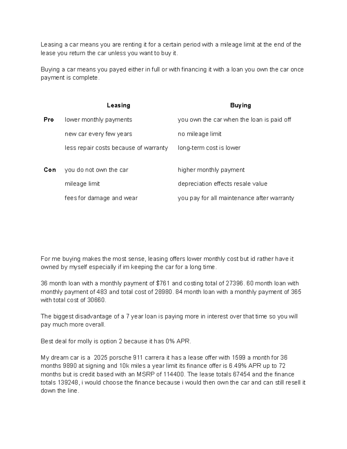 Leasing vs Buying a Car: Pros, Cons, and Financial Insights (5.23 ...