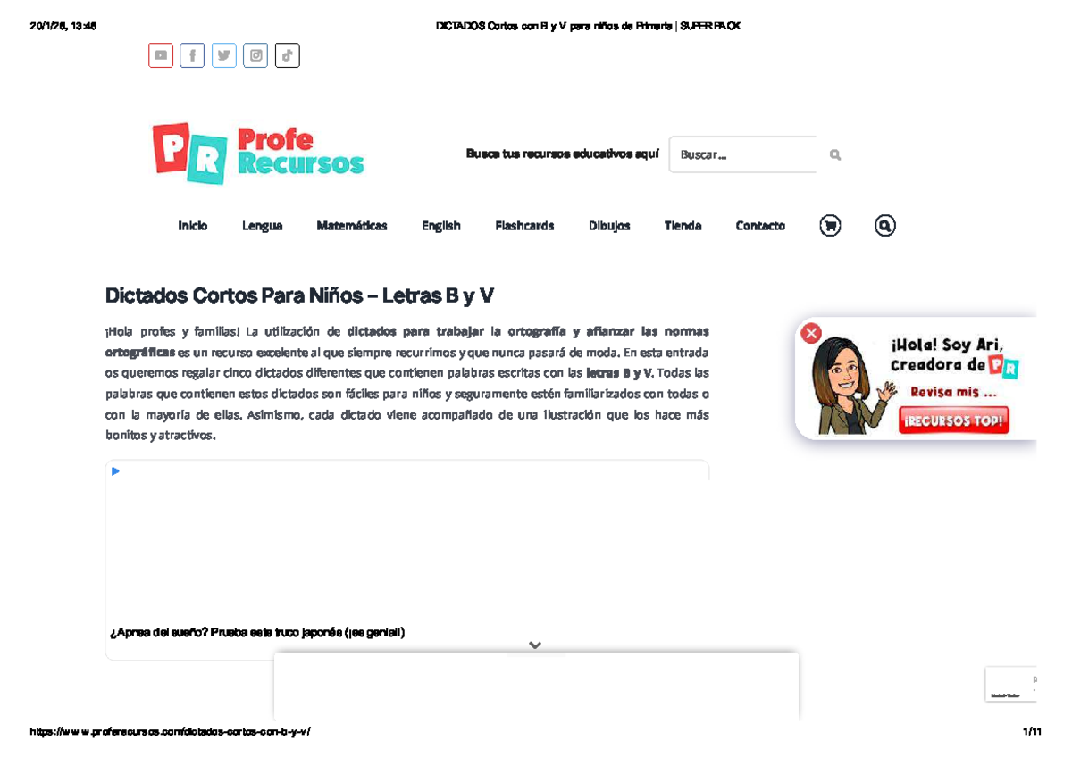Dictados Cortos con B y V para niños de Primaria Super PACK - - Studocu