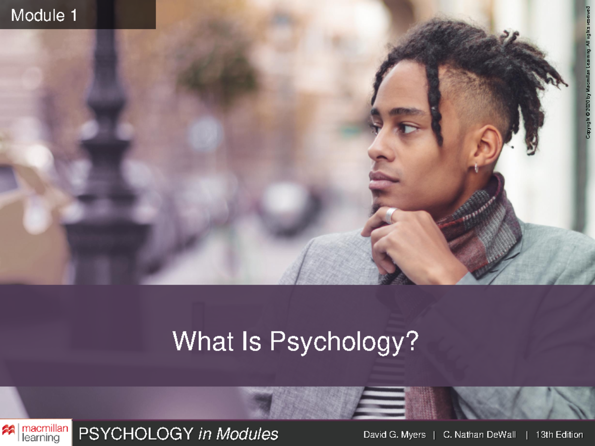 Myers 13th Ed. Psychology Lecture Slides - Module 1 Overview - Studocu