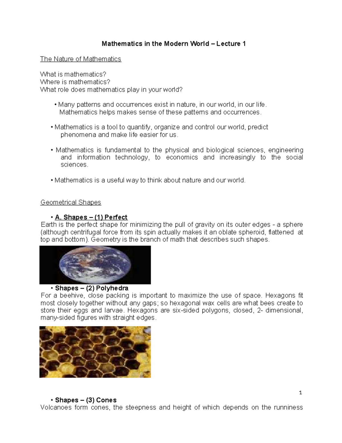 MMW 1: The Nature of Mathematics and Its Role in Our World - Studocu