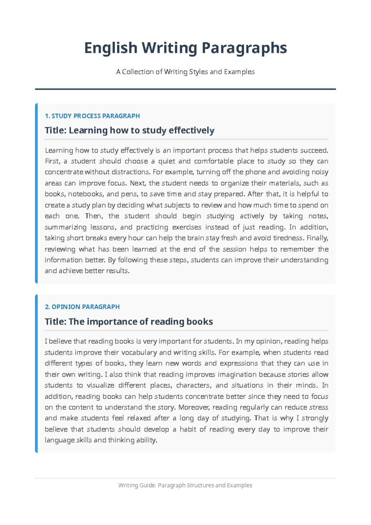 Writing Paragraphs Guide: Styles & Examples for Effective English ...