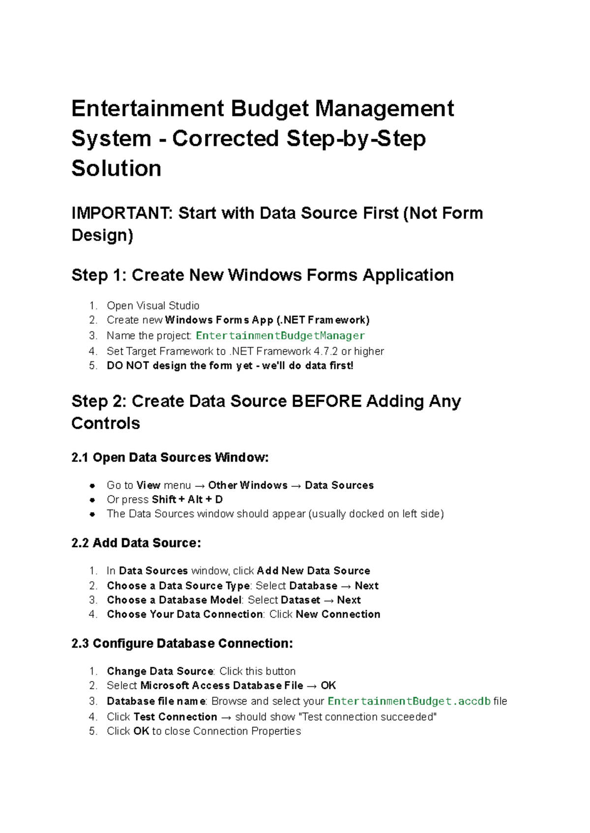 Entertainment Budget Management System - Step-by-Step Guide - Studocu