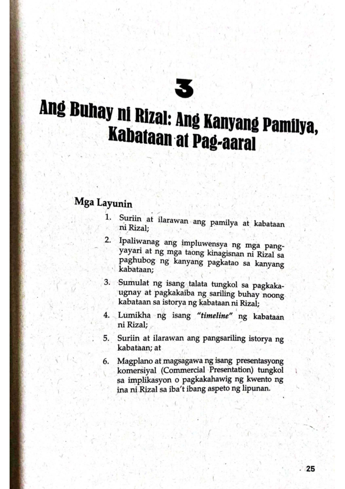 Rizal: Pamilya, Kabataan, at mga Layunin (RIZAL 3) - Studocu