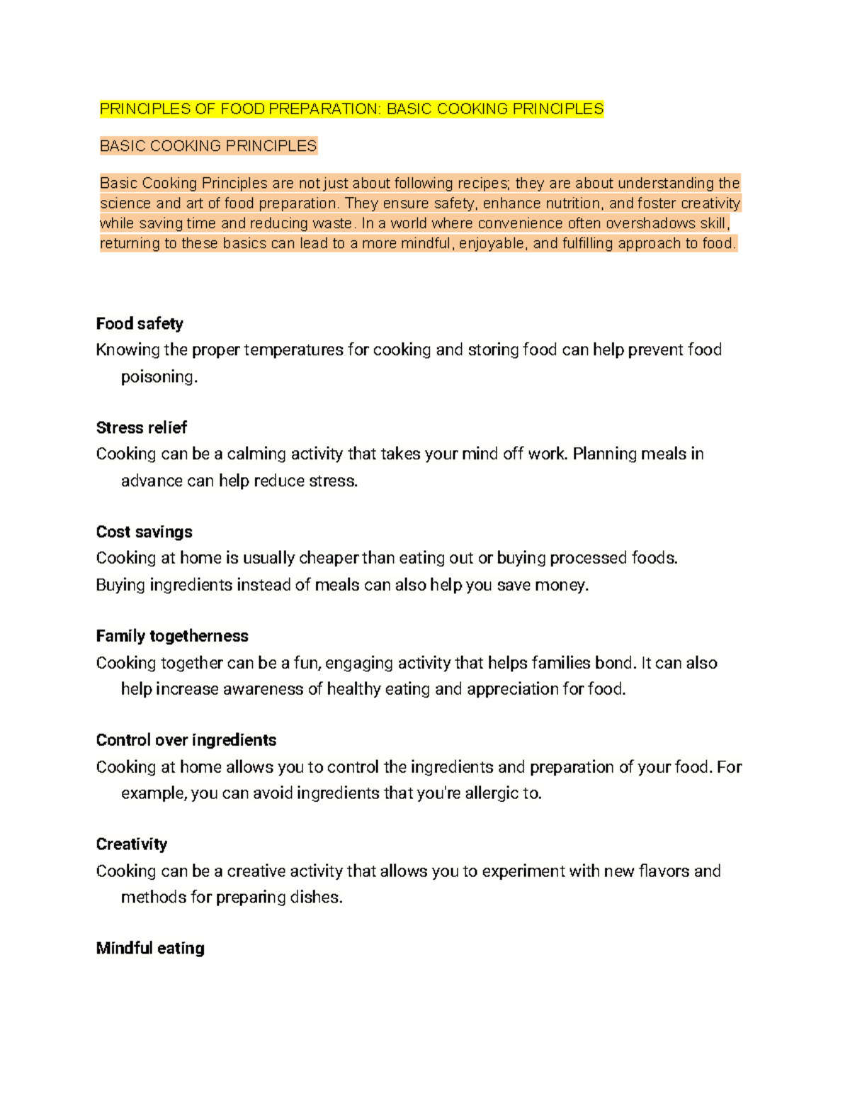 food preparation - They ensure safety, enhance nutrition, and foster ...