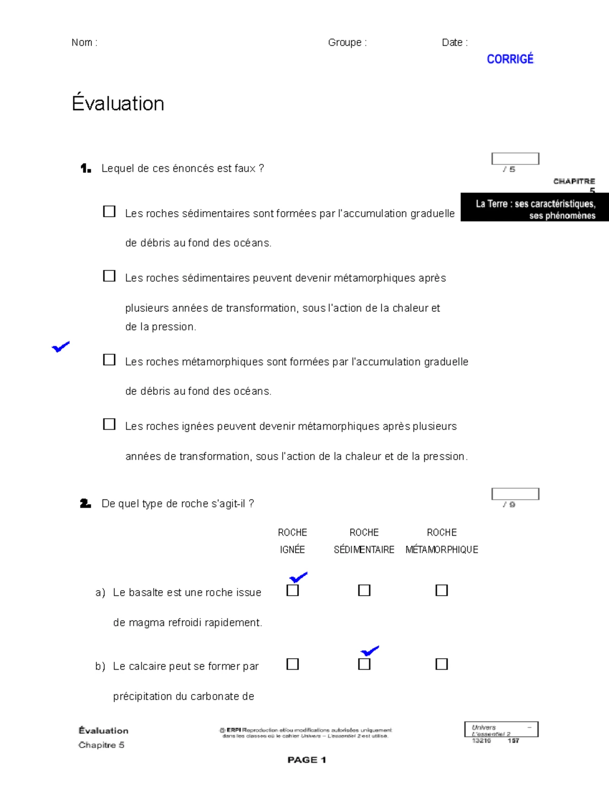 Corrigé des pratiques de science sec 4 - CORRIGÉ DU CAHIER DE RÉVISION ST SEC IV 2020 UNIVERS ...