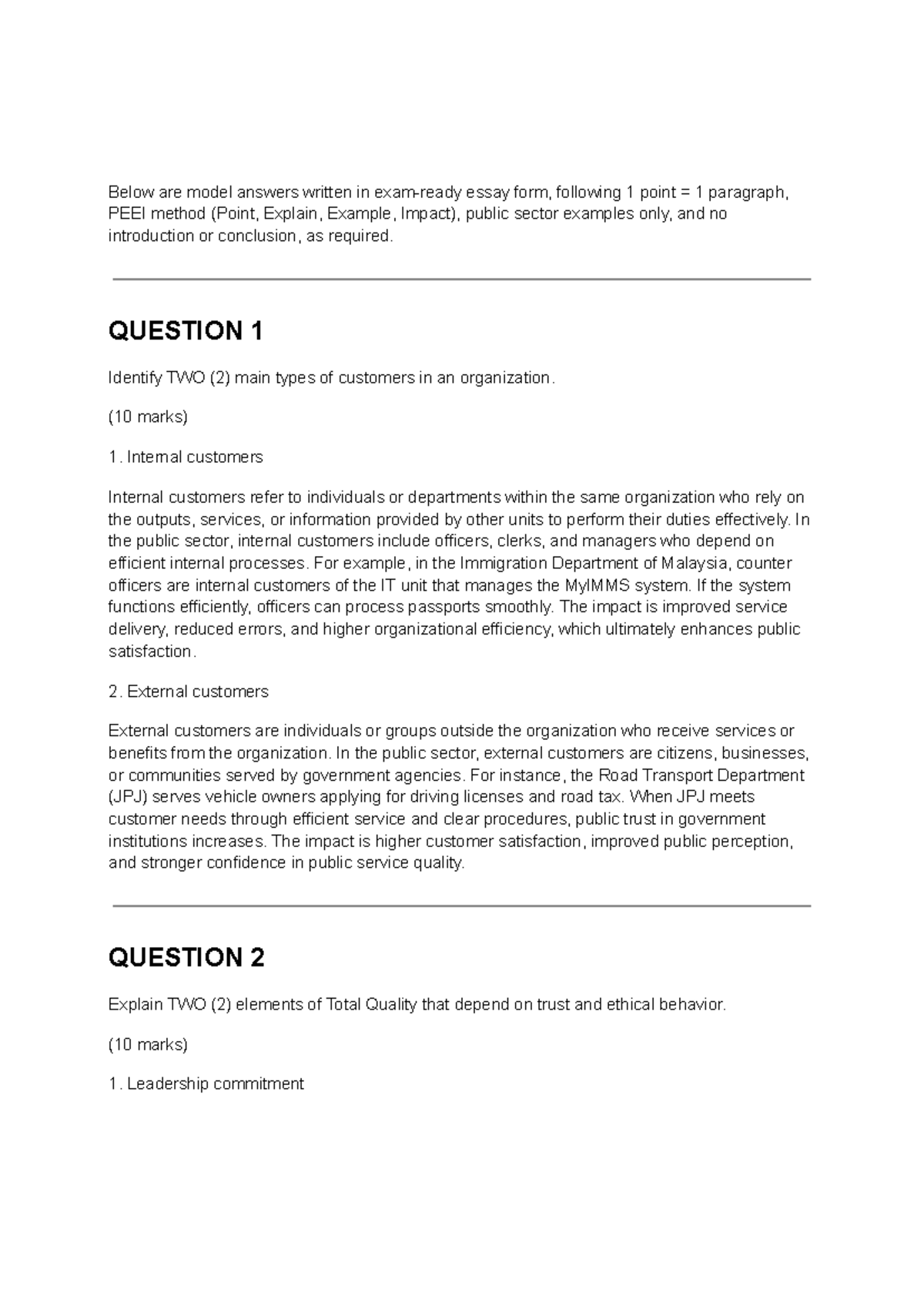 PAD257: Final Test on Public Sector Customer Types and Quality ...
