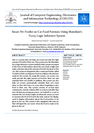 - 1 Automatic Pet Feeder based on Single Chip Microcomputer - Journal ...