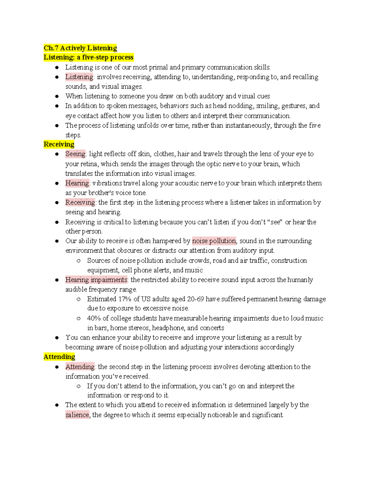 Ch. 7 Active Listening: Understanding the Five-Step Process - Studocu